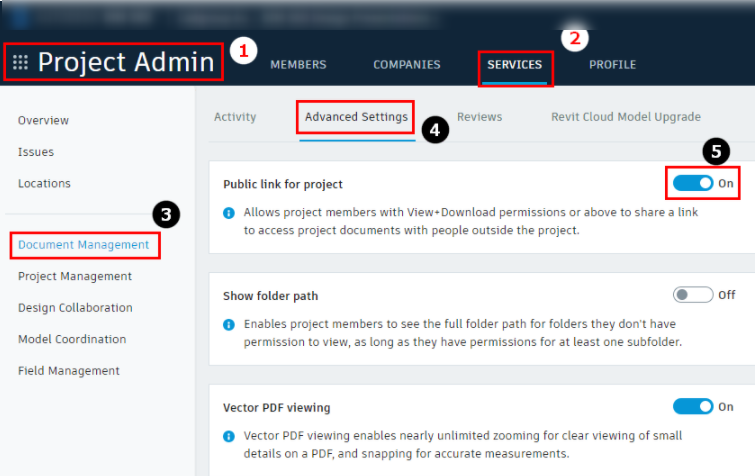 如何在BIM 360 Docs中共享指向文件的公共链接