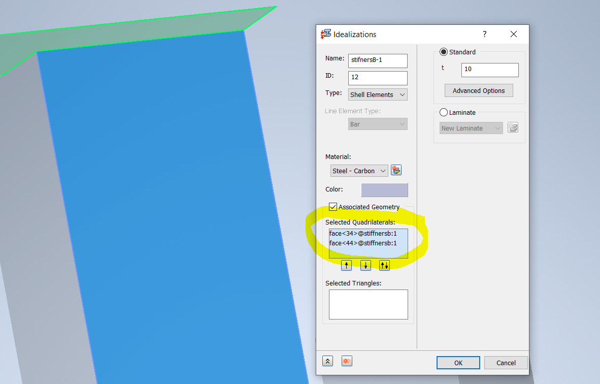 "Surface mesh generation error" for shell model in Inventor Nastran