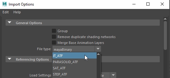 Structure of JT file is not preserved at import in Maya