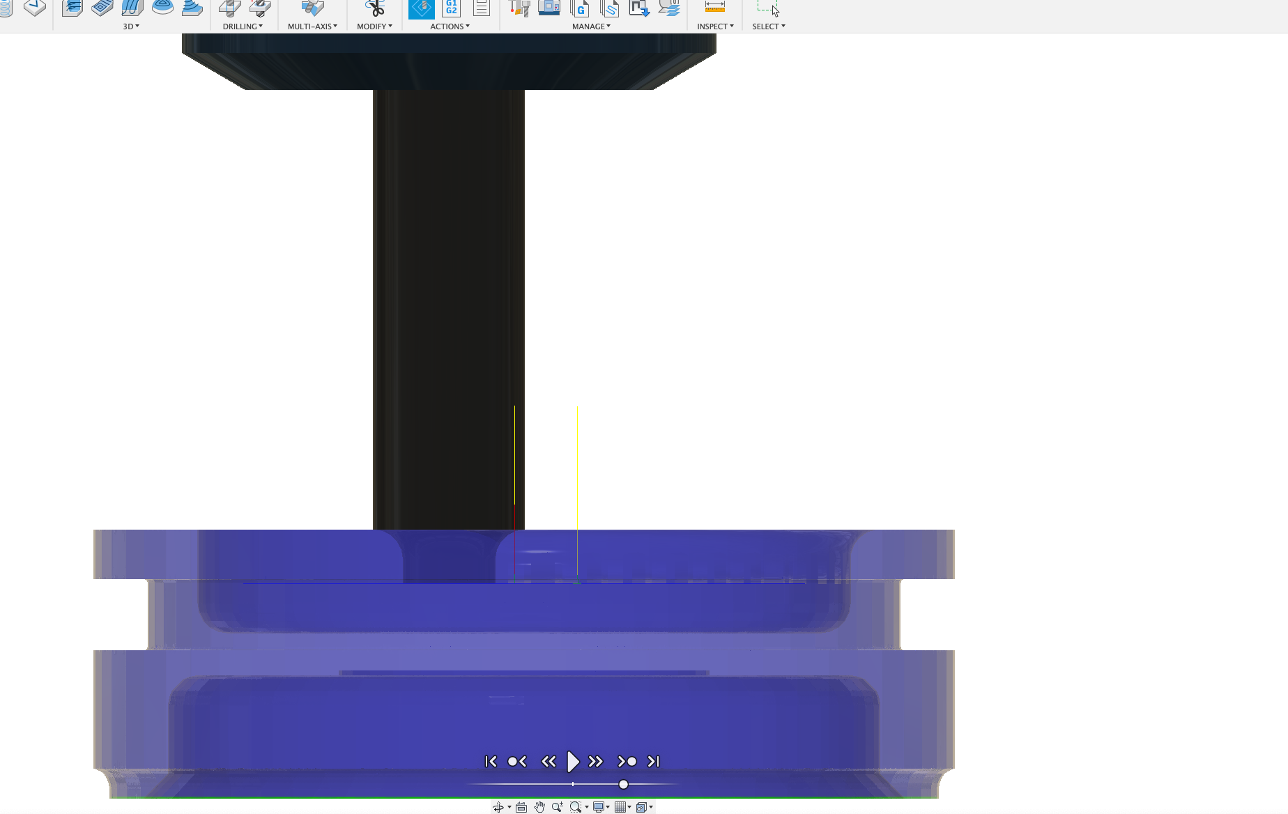 Radius mill cuts above the fillet in Fusion 360 Manufacture