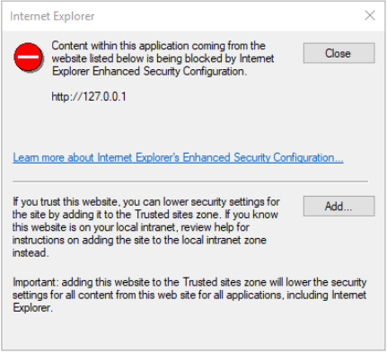 Internet Explorer Security Settings