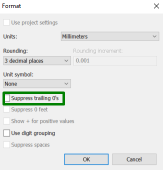 如何在 Revit 中更改族参数中的小数位数