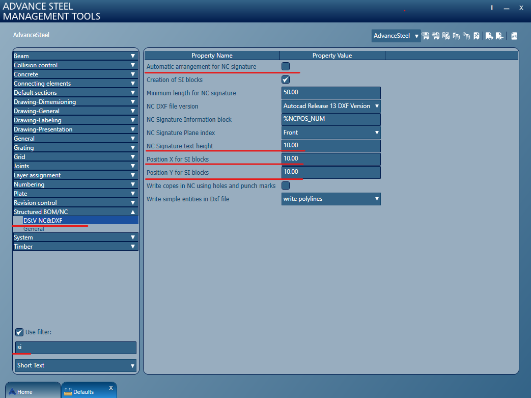 How to change marking / signature position for part mark in NC Files ...