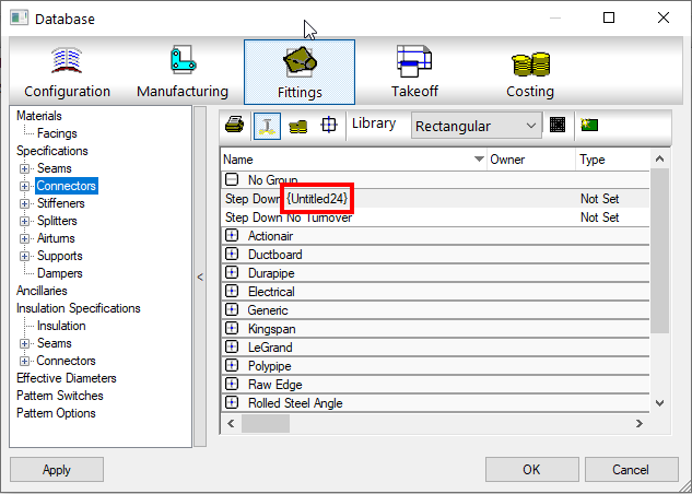 Missing data in the Fabrication Database