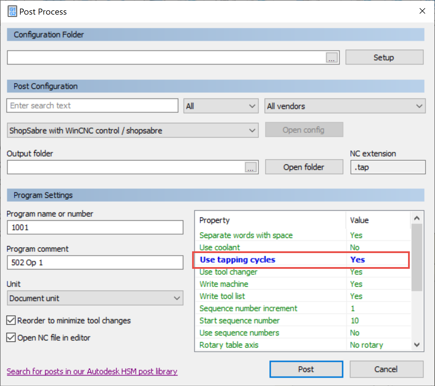 "Unsupported speed-feed synchronization activation command" when post processing from Fusion 360