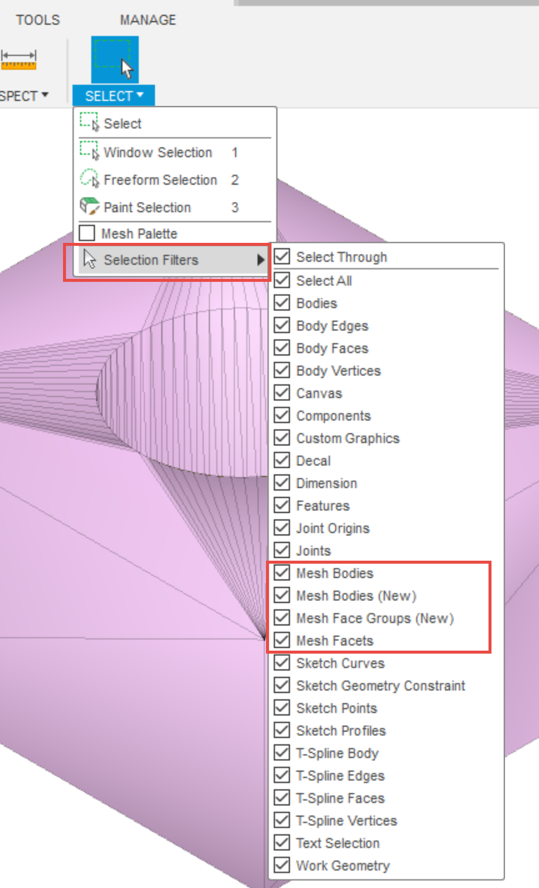 Unable To Select Mesh Body For Scale Command In Fusion 360 Fusion 360 