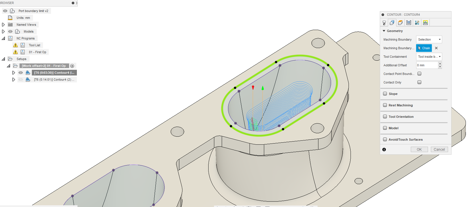 3D Contour Toolpath ignoring Boundary in Fusion