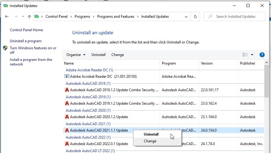 更新到 AutoCAD 2021.1.1 后，在布置工作流程时，AutoCAD Plant 3D 2021 发生崩溃