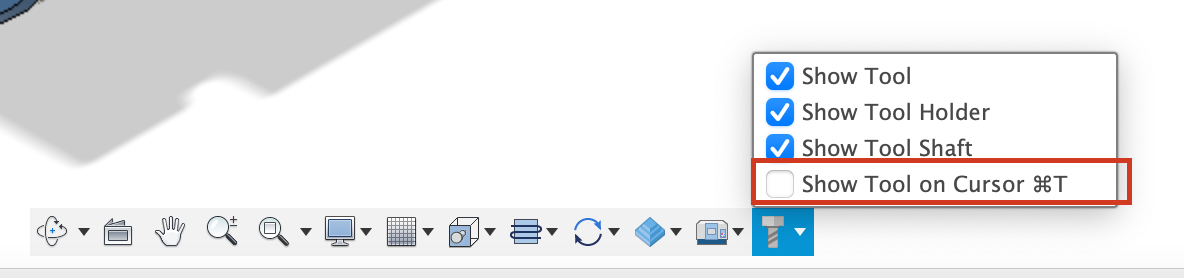 Mouse cursor appears as a tool when editing a toolpath in Autodesk Fusion