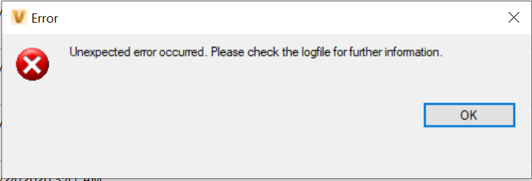 'Es ist ein unerwarteter Fehler aufgetreten. Weitere Informationen finden Sie in der ...