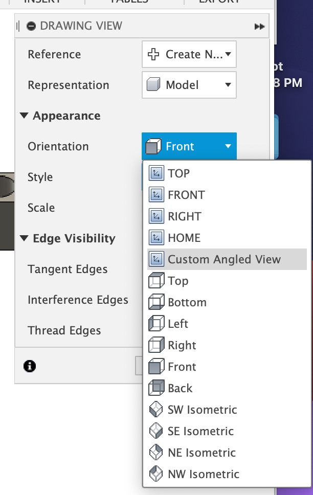 How to create View placed at a specific angle in a Fusion Drawing