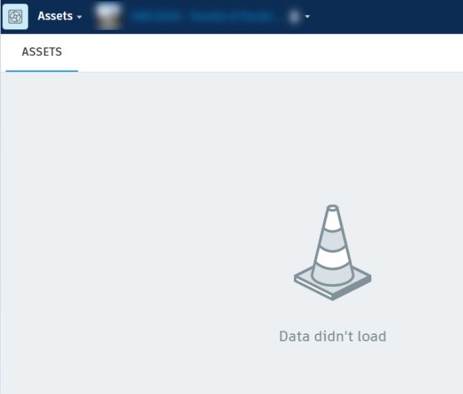 "Data didn't load" when accessing the Assets module or Assets ...