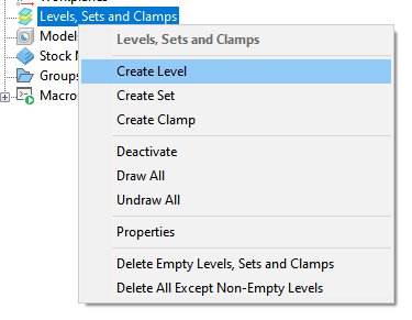 How to use levels, sets and clamps in PowerMill
