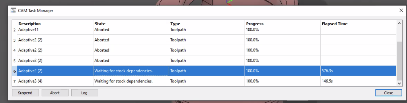 3D Adaptive toolpaths are stuck generating at 100% in Fusion 360