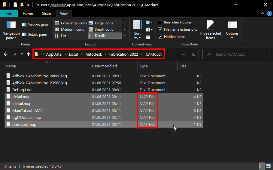 Items and columns are missed in the Job Contents View in CAMduct
