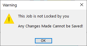 “这份工作不是由你锁定的。无法保存所做的任何更改！