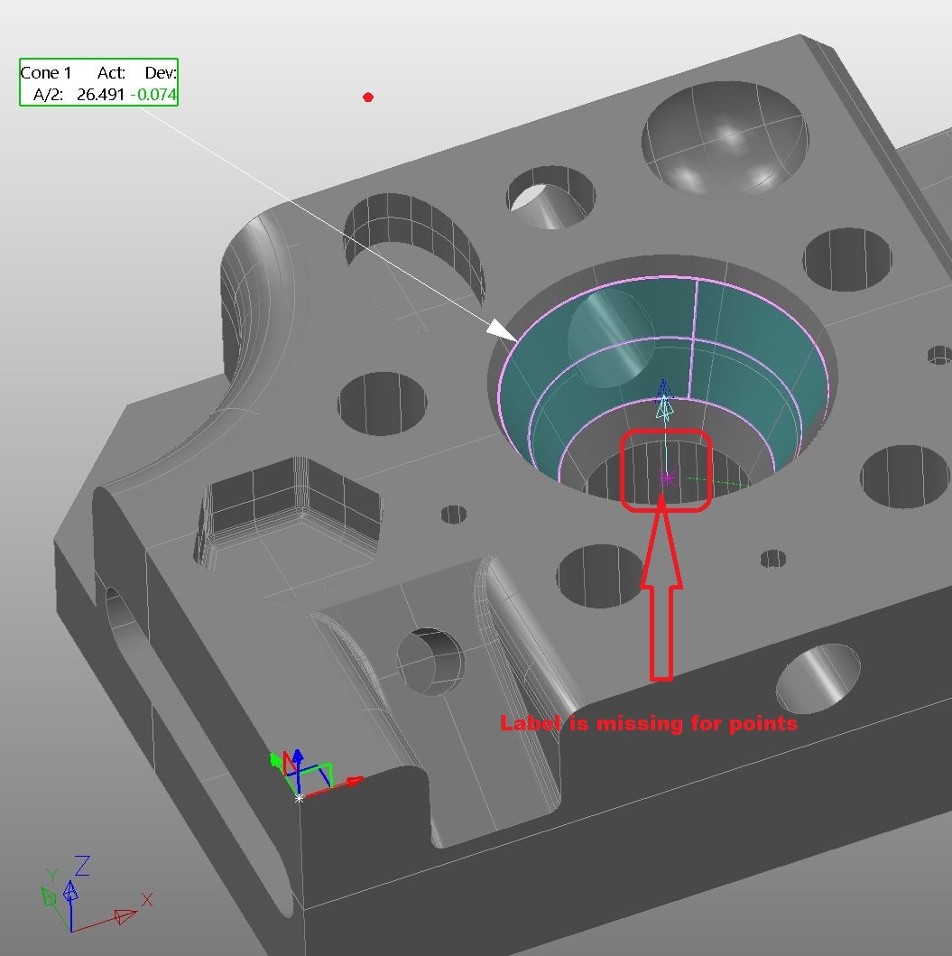 PowerInspect中缺少某些几何图元和点标签