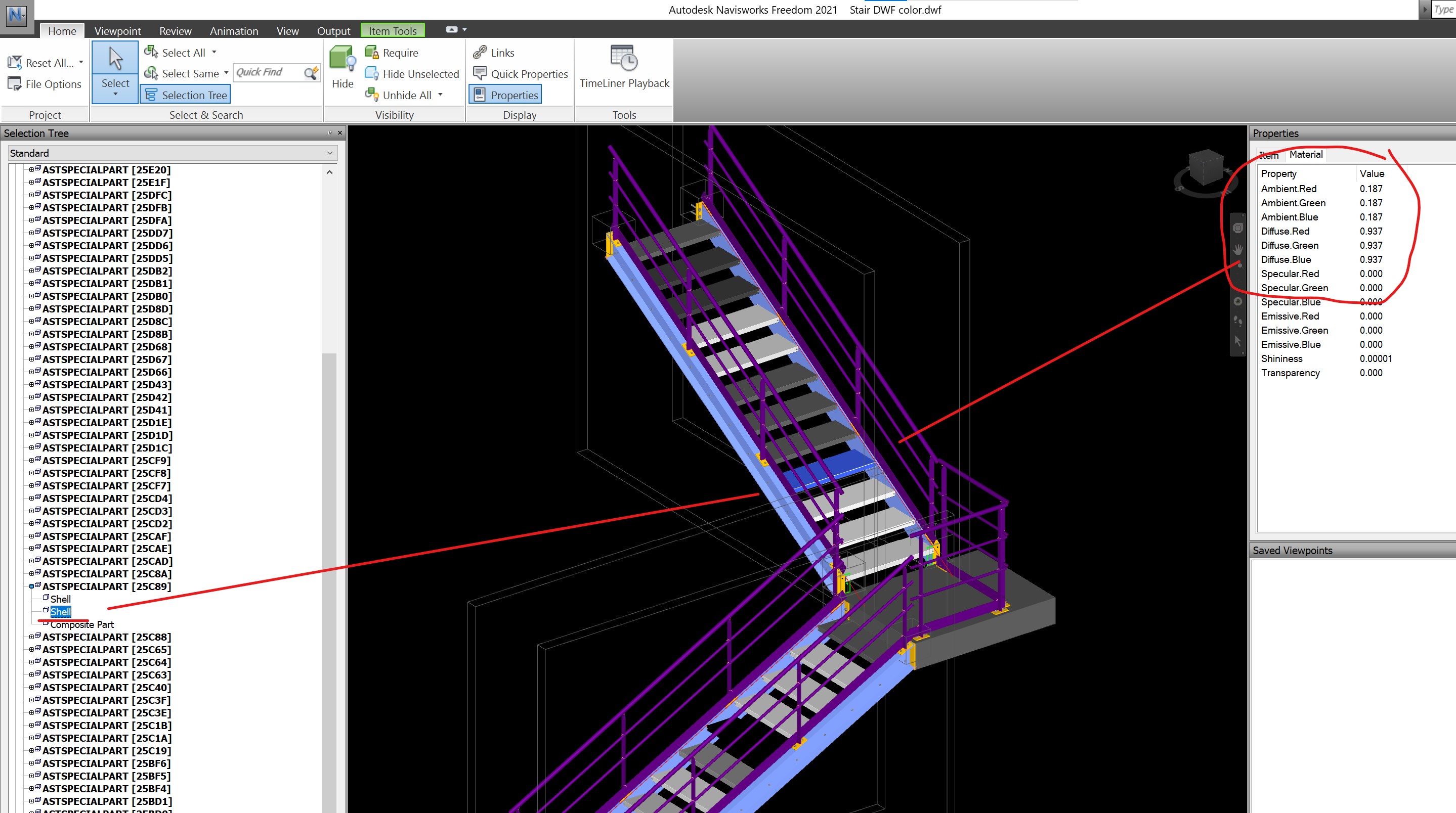 Elements color and transparency are not correctly exported in 3D DWF from Advance Steel to ...