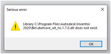Cannot load DWFOut.dll & dwfcore_wt_ns.1.7.0.dll when installing Inventor 2020.4.1