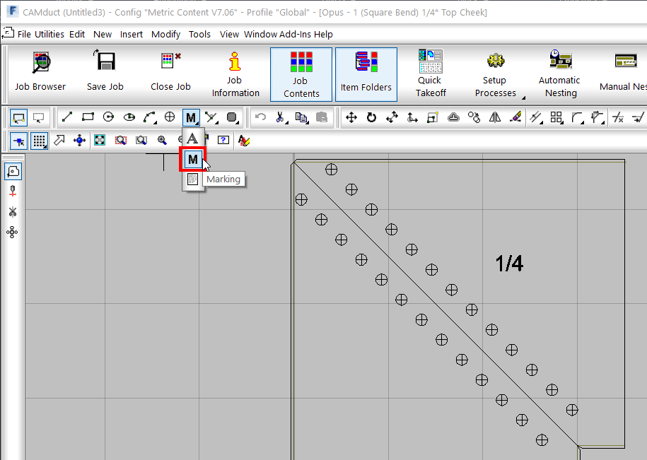 如何在从CAMduct导出的DXF文件上包含标记