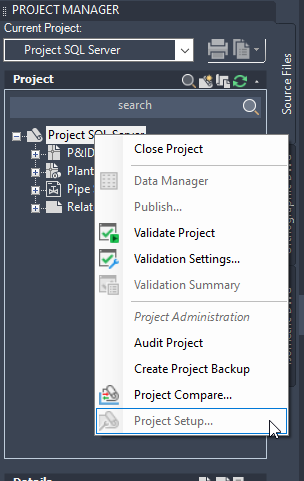 How to restrict access to the Project Setup of an AutoCAD Plant 3D SQL Server project
