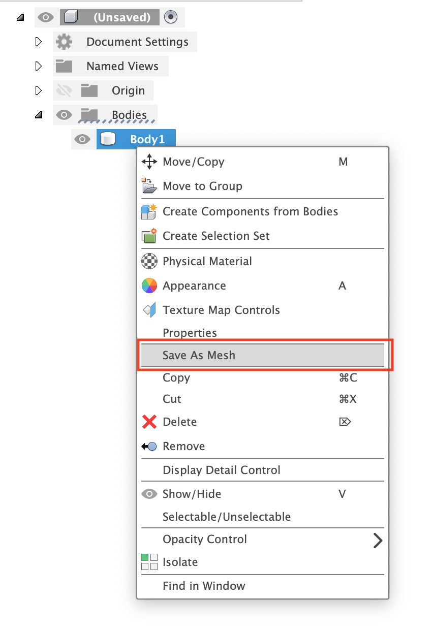 How To Export An STL File From Fusion
