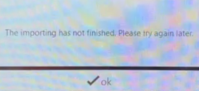 Error: "The importing has not finished. Please try again later" when trying to run scan to mesh ...