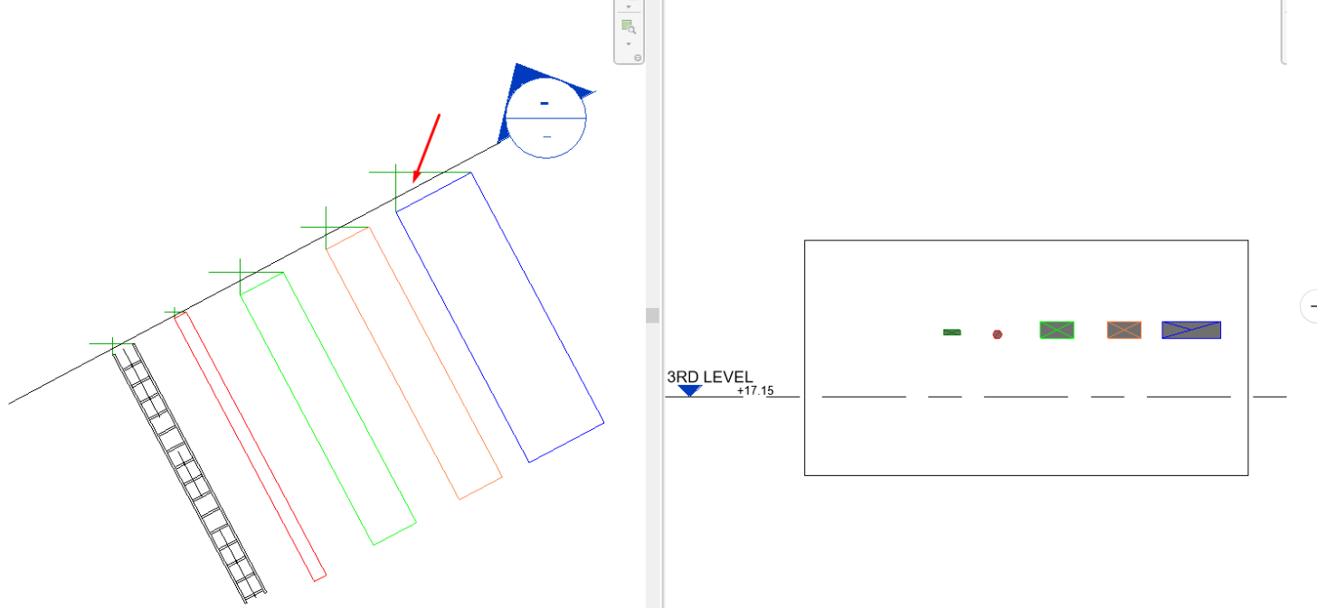 MEP elements located behind section visible in section view in Revit