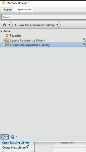 Sharing materials and appearances in Fusion.