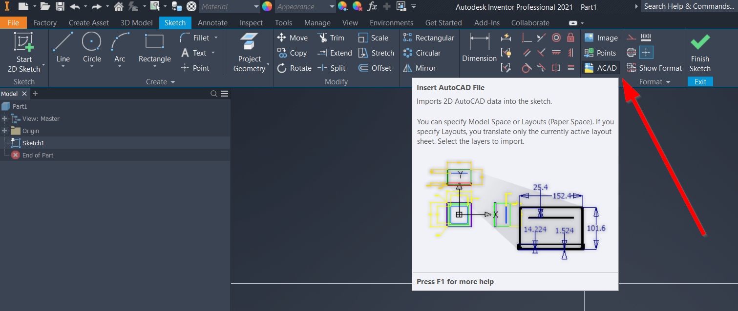 How to convert DXF files as Inventor IPT file