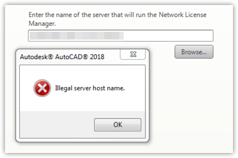 使用旧版 Autodesk 部署向导或本地安装文件时显示“非法的服务器主机名”
