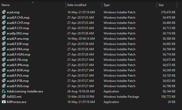 "The expected Autodesk product is up-to-date and Autodesk AutoCAD 2020.1.4 Update is not ...