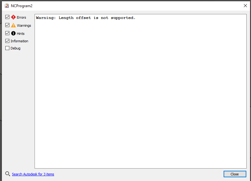 Fusion Help | Warning: Length offset is not supported when creating an NC program in Fusion ...