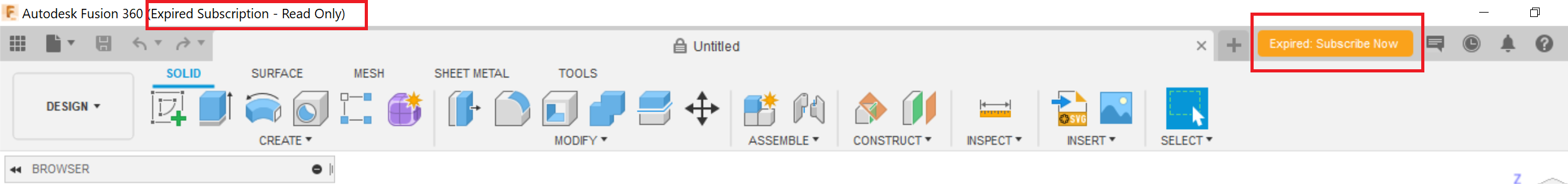 "Expired subscription" or "Term has Expired" message appears in Fusion