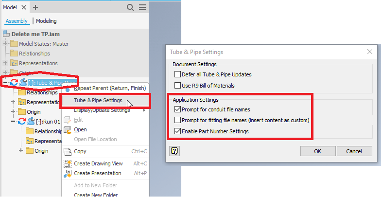 How to use Content Center part numbers in tube & pipe BOM's and Parts list in Inventor.