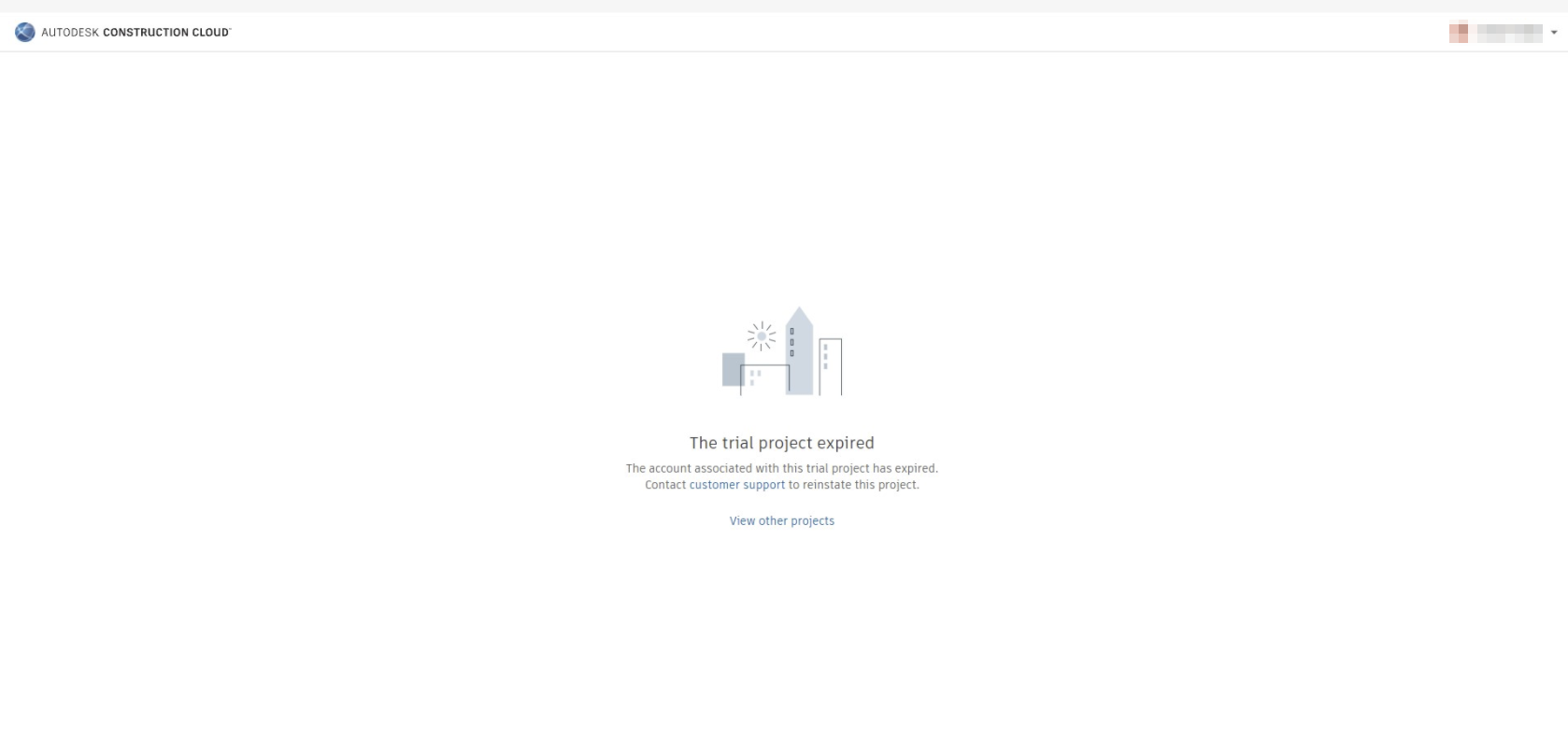 "The trial project expired" when trying to access a project in ACC