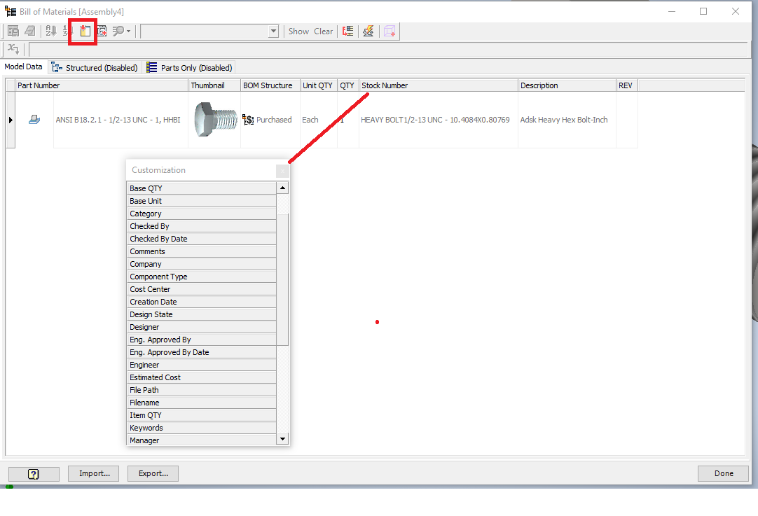 How to customize a description in Content Center of Inventor