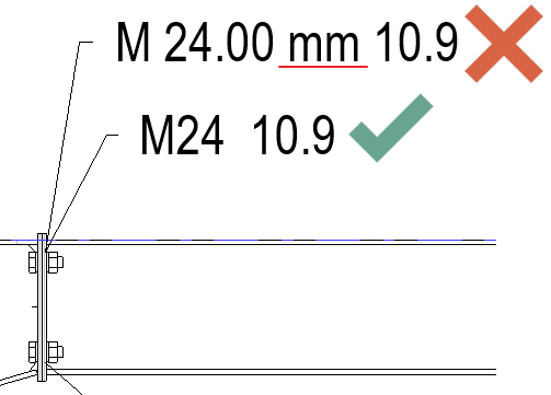 Bolt diameter contains the Units text for bolt objects in Revit