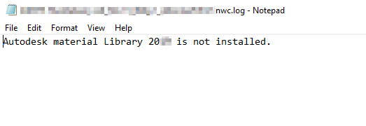 NWC export fails in Revit and log file is created
