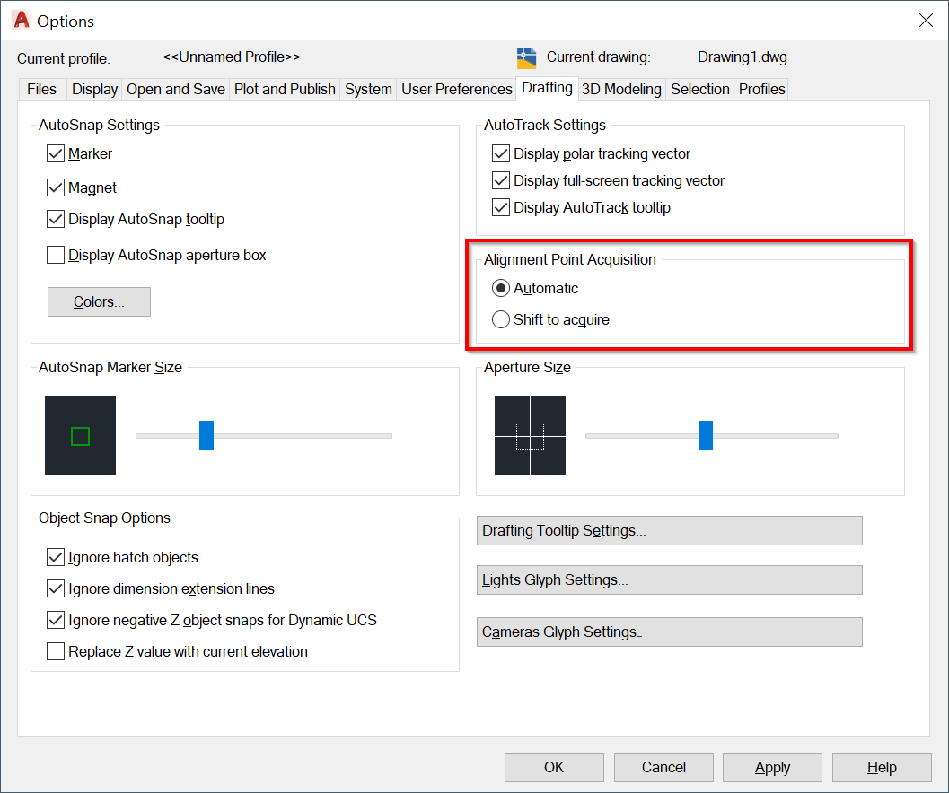 Object Snap Tracking Does Not Display After Hovering Over An OSNAP In 