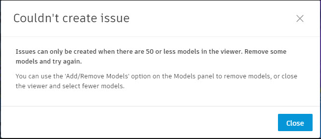 尝试在BIM 360 Model Coordination中创建问题时显示“无法创建问题”