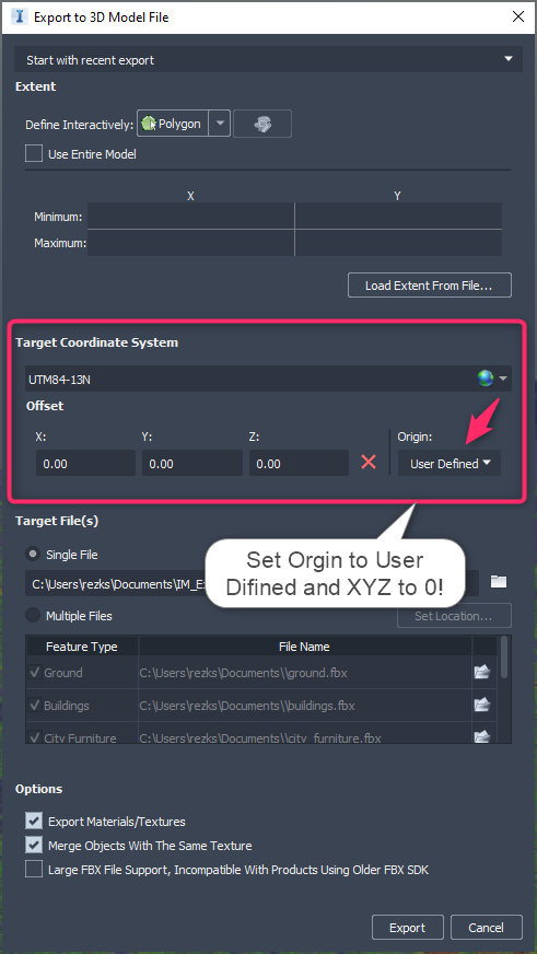 How to export a 3D Model with coordinates from InfraWorks so that the ...