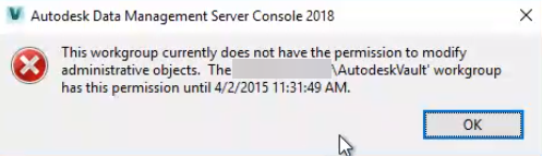 “工作组当前没有修改管理对象的权限...”尝试在 Vault ADMS Console 中删除未分配的站点时