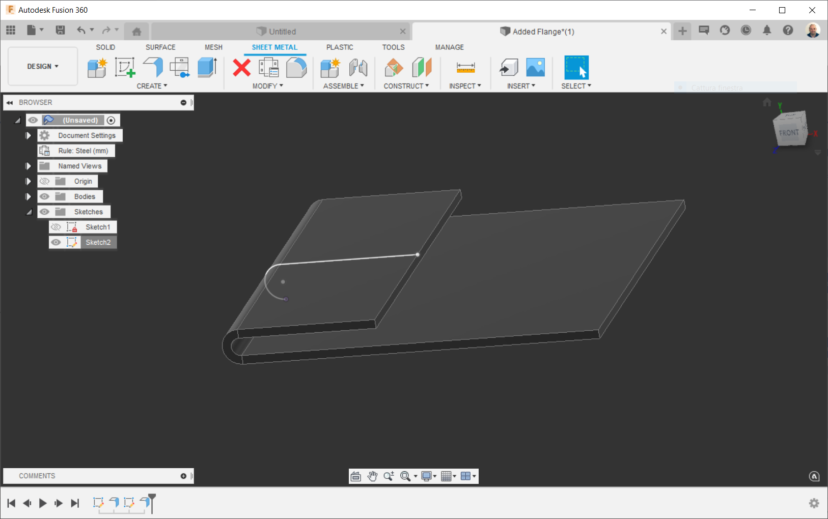 How to create a hem (safety edge) in sheet metal workspace in Fusion?