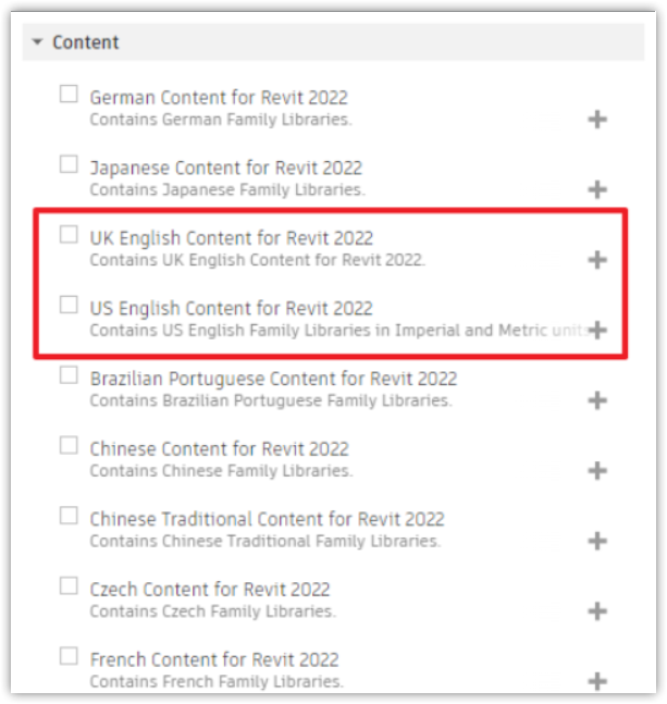 Can I create a Revit 2022 Deployment with different Content Packs?