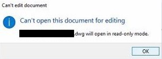 "Can't open this document for editing" when trying to open and edit a ...