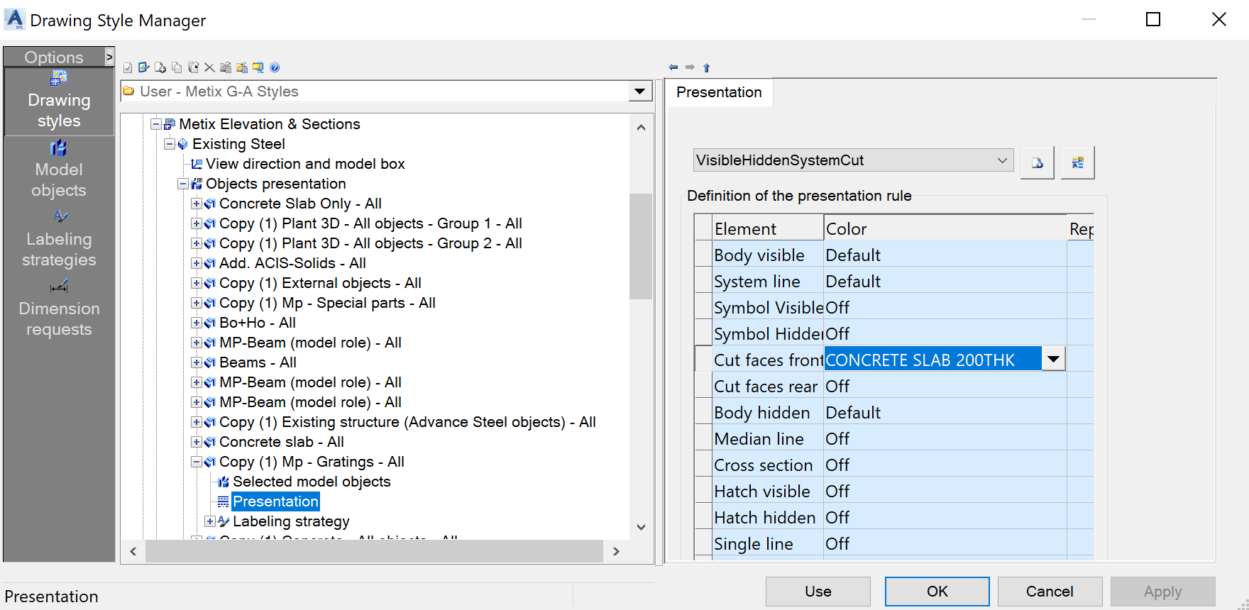 How to display in drawings a customize concrete hatch on a grating cut ...