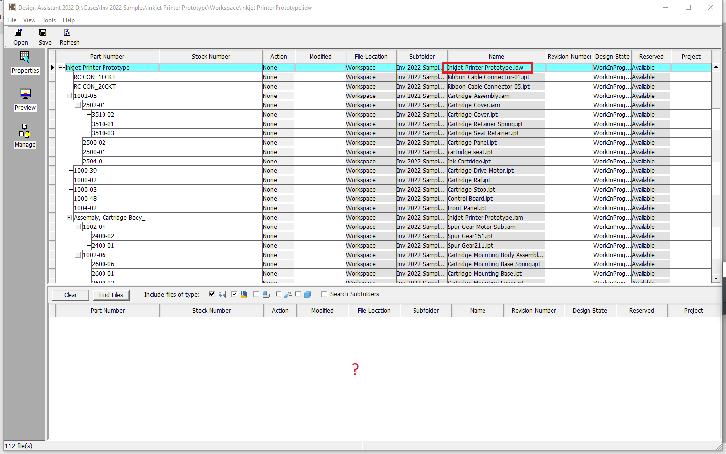 Assembly with two drawings doesn't list them in Inventor Design Assistant