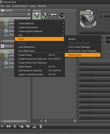 VRED freezes when in linked Materials can't be reached