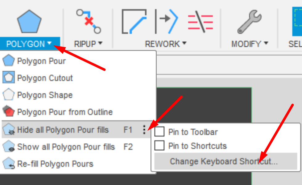 How to search and set custom shortcut commands in Fusion